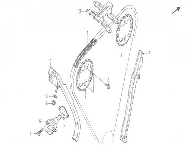 Tensor de cadena de distribucion Honda Cbr 600 1987 - 1990