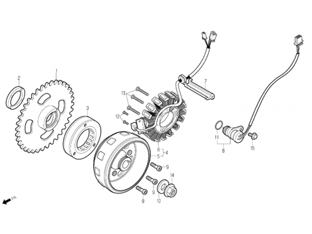 Bendix de arranque completo original Daelim Roadwin 125R VJF 2007 - 2