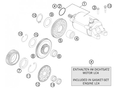 Bendix de arranque Ktm Duke 690 2012 - 2015