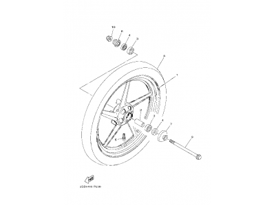 Eje rueda delantera Yamaha ys 125 2018 - 2019