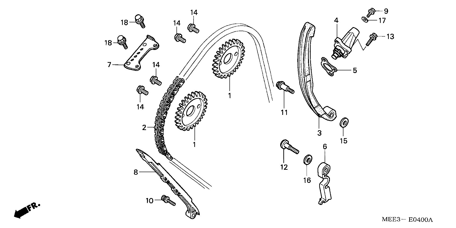 Tensor de cadena de distribuciÓn Honda Cbr 600 rr 2003 - 2004